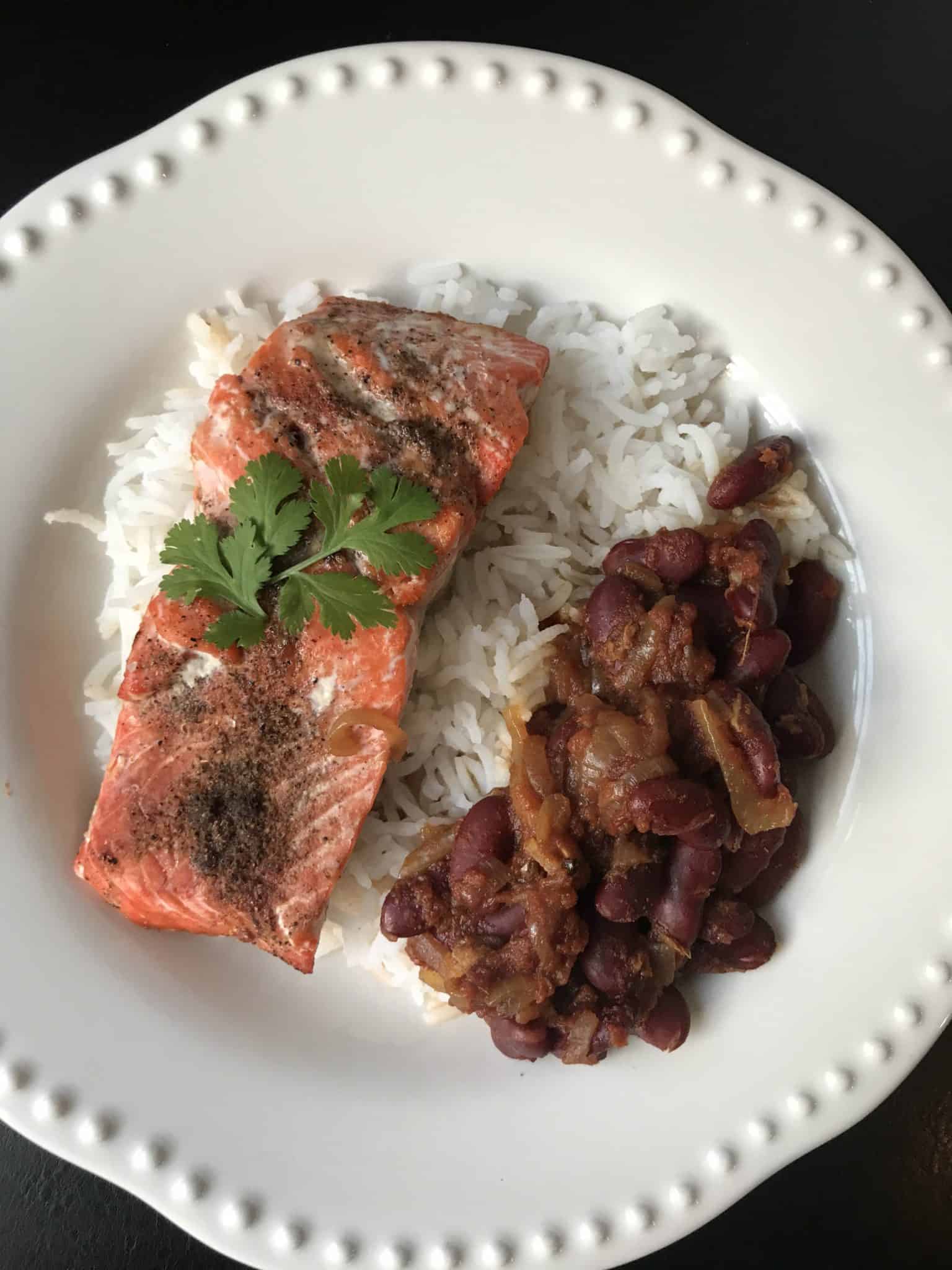 Indian Roasted Salmon and Instant Pot Red Kidney Bean Curry (Rajma ...